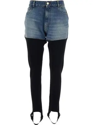 Coperni COPERNI Ribbed Leggings With Back Logo Plaque In Cotton Multicolor