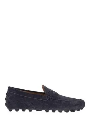 TOD'S Gommino Bubble Sole In Suede Leather - Blue