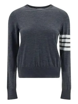 Thom Browne Wool 4-bar Relaxed Pullover - Gray