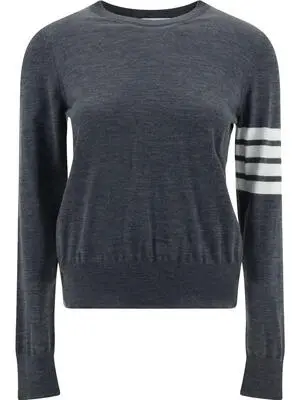 Thom Browne Wool 4-bar Relaxed Pullover - Gray
