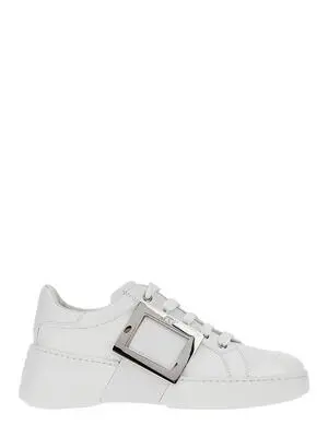 ROGER VIVIER Leather Skate Sneakers - White