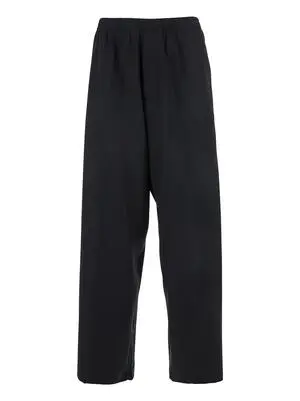 Balenciaga Black Pants With Elastic Waist In Wool - Multicolor