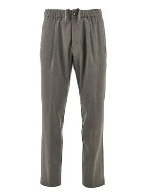 Herno Stretch Light Wool Pants With Drawstring - Gray