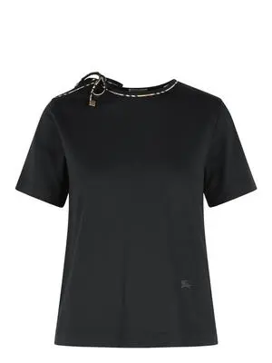 Burberry Frankie Bow Cotton T-shirt - Black