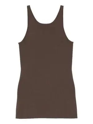 TOTEME Ribbed Scoop Back Tank Top - Brown