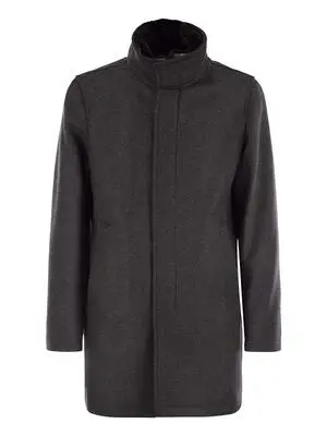 HERNO Herno Men Wool Coat With Detachable Collar