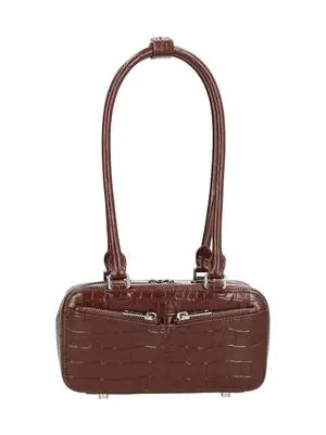 SELF-PORTRAIT Bag With Crocodile Effect - Brown