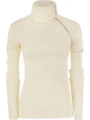 Sportmax Pinna High-neck Jumper - White