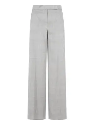 Max Mara Prince Of Wales Wool Trousers - Green