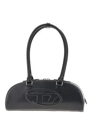 DIESEL® 1dr Dome Leather Bowling Bag - Black