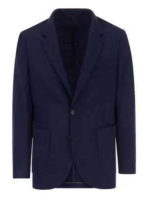 Brunello Cucinelli Cashmere Jersey Blazer With Patch Pockets - Blue