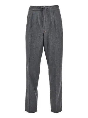 Brunello Cucinelli Brunello Cucinelli Men Wool Leisure Fit Pants Gray