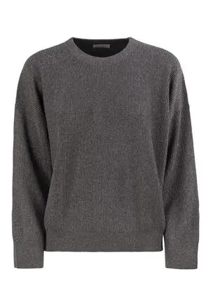 Brunello Cucinelli Cotton And Viscose Rib Sweater - Multicolor
