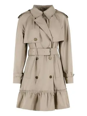 Burberry Cotton Trench Coat - Cream