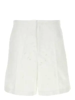 Valentino Garavani Cotton Blend Bermuda Shorts - White