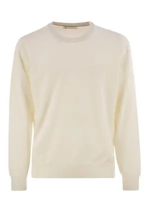 Brunello Cucinelli BRUNELLO CUCINELLI Pure Cashmere Crew-Neck Sweater Cream