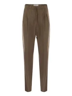 Max Mara Cashmere Drawstring Trousers Brown