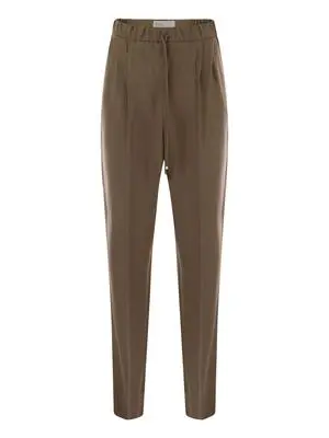 Max Mara Cashmere Drawstring Trousers - Brown