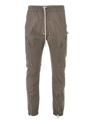 Rick Owens Stretch Cotton 'heizer' Cargo Pants - Gray