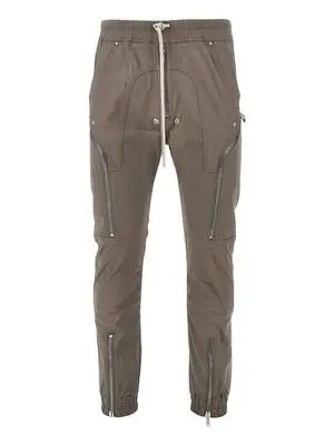 Rick Owens Stretch Cotton 'heizer' Cargo Pants - Gray