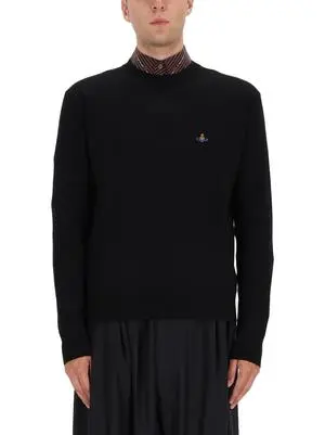 VIVIENNE WESTWOOD VIVIENNE WESTWOOD Alex Virgin Wool Jersey With Logo Black