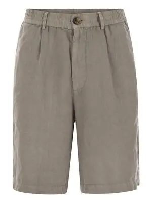 Brunello Cucinelli BRUNELLO CUCINELLI Linen Bermuda Shorts Yellow