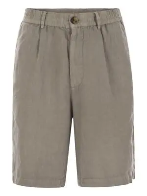 Brunello Cucinelli Linen Bermuda Shorts - Yellow