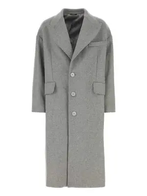 Dolce & Gabbana Wool Blend Overcoat - Gray