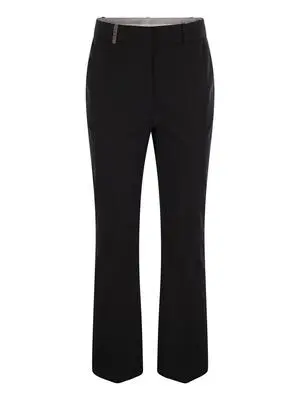Peserico Stretch Cotton Trousers - Black