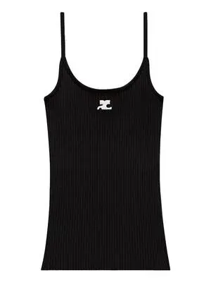 COURREGES COURREGES Ribbed Tank Top Black