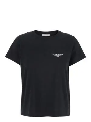 Givenchy Logo Lettering Cotton T-shirt - Pitch Black