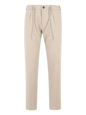 Eleventy Eleventy Beige Stretch Cotton Pants Men Cream