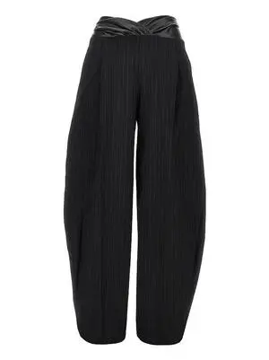 Andamane Astra Pinstriped Pants - Black