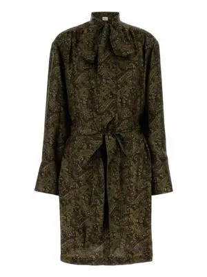 Saint Laurent Printed Silk Dress - Multicolor