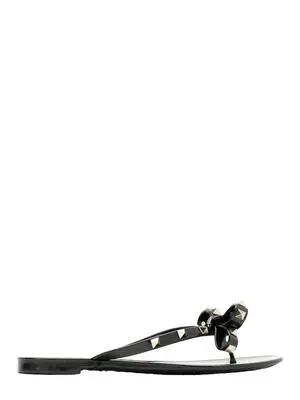 Valentino Garavani Studded Bow Flip-flops - Black