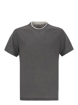 Brunello Cucinelli Brunello Cucinelli Men Silk And Cotton T-Shirt Gray