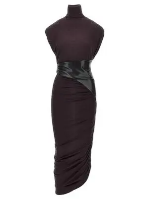 Andamane Stretch Viscose Long Dress - Black