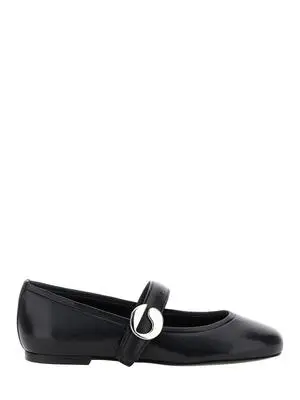 Coperni COPERNI Smooth Leather Ballerinas With Metallic Logo And Strap Multicolor