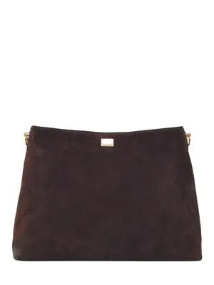Dolce & Gabbana Large 'vittoria' Shoulder Bag In Suede - Brown
