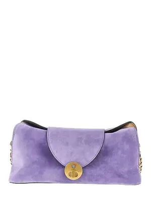 Versace Suede Leather 'vivian' Clutch - Purple