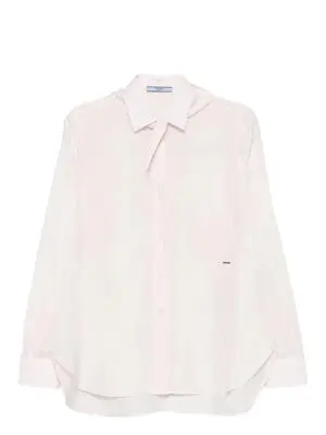 Prada Silk Poplin Shirt With Detachable Scarf - Pink