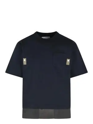 Sacai Navy Cotton T-shirt - Blue