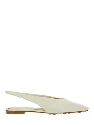 Bottega Veneta Sofia' White Slingback Ballerinas With Elastic Back In Leather - Multicolor