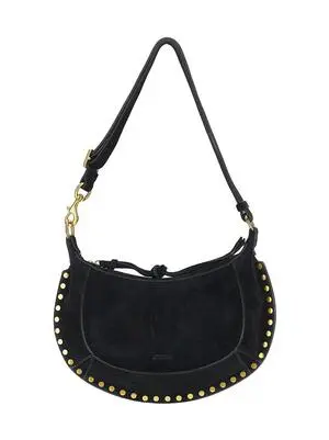 Isabel Marant Étoile Suede Leather Oskan Moon Bag - Black