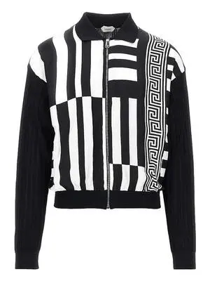 Versace Twill Sylvester Print Cardigan - Black