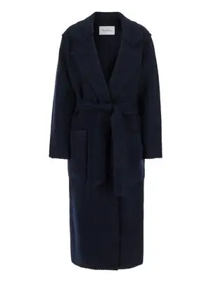 Max Mara Long Wool And Cashmere Belted Coat - Multicolor