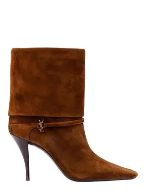 Saint Laurent Saint Laurent Women Vicky 90 Suede Boots Multicolor