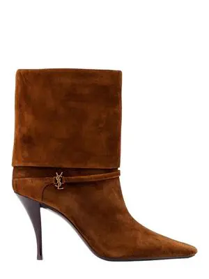 Saint Laurent Vicky 90 Suede Boots - Multicolor