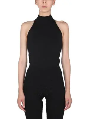 Givenchy Ribbed Knit Cut-out Top - Black