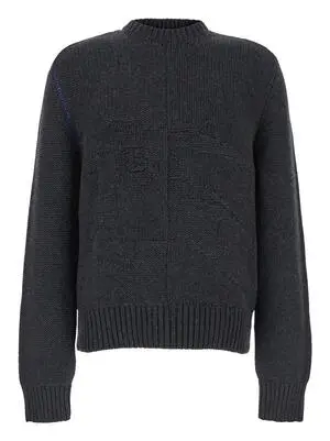 Burberry Cashmere Sweater With Equestrian Knight Jacquard Motif - Multicolor